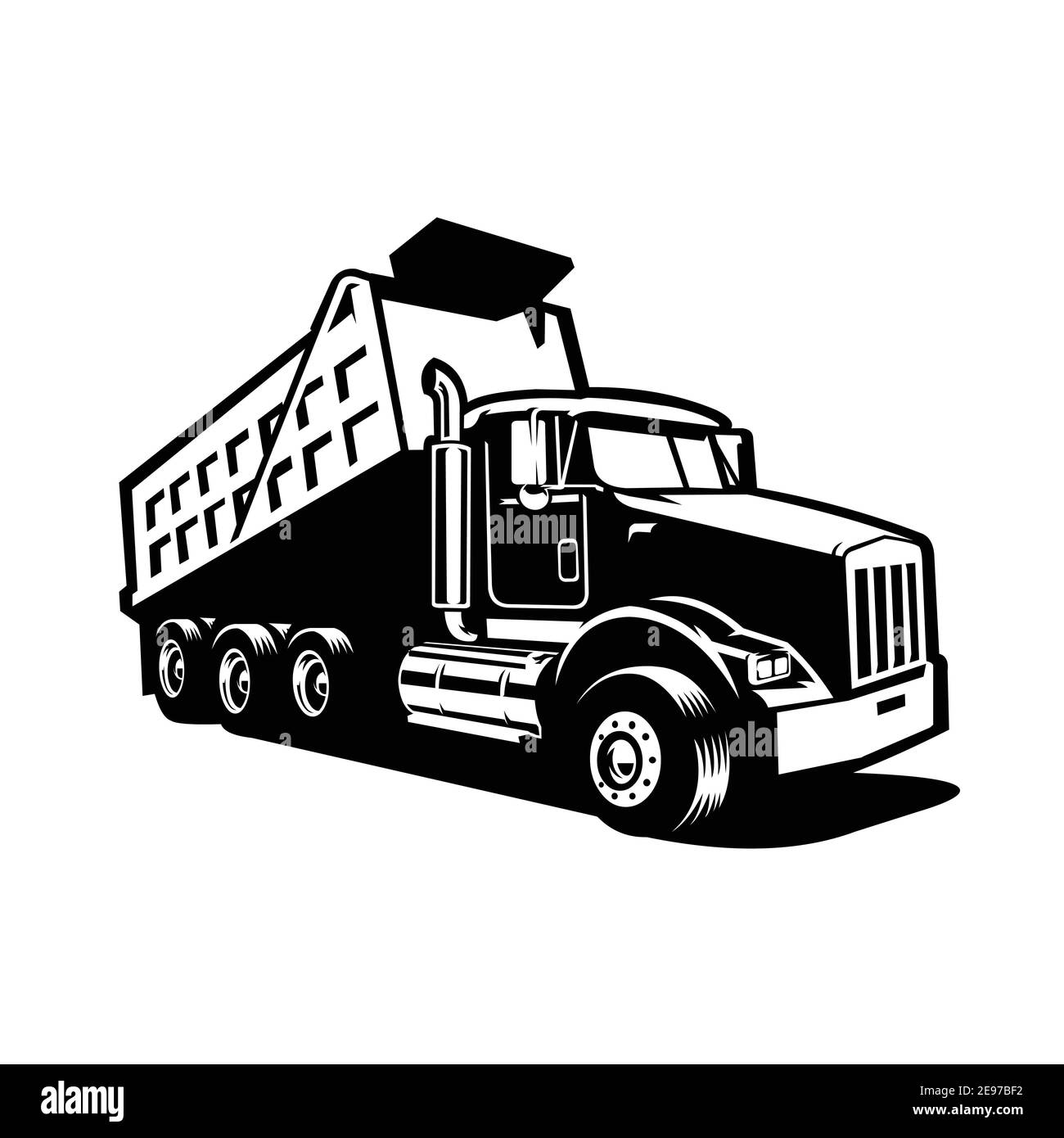 Dump truck, tipper truck, mover truck vector image isolated Stock ...