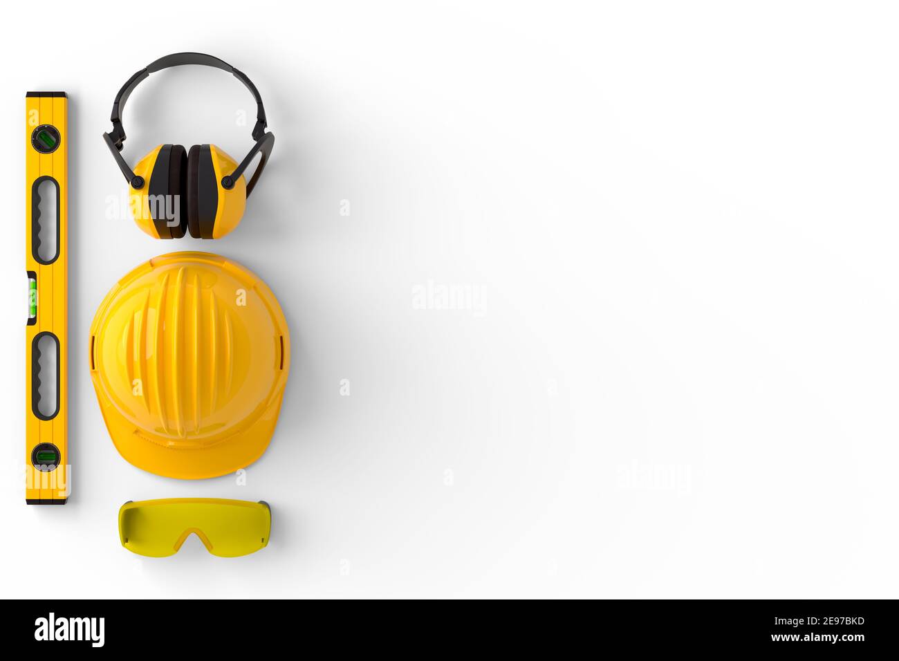 Set of construction tools for repair and installation on white ...