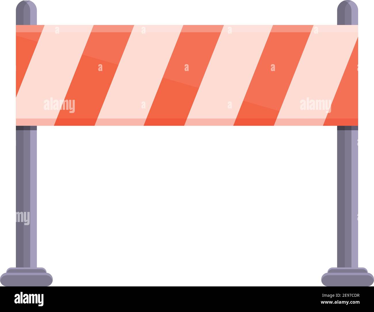 Red white road barrier icon. Cartoon of red white road barrier vector ...