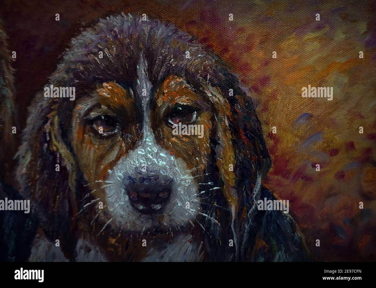 Cartoon dog painting hi-res stock photography and images - Alamy