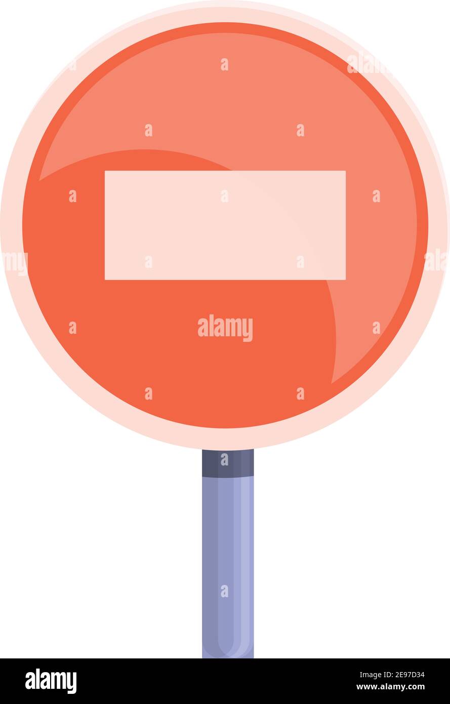Access forbidden road sign icon. Cartoon of access forbidden road sign ...