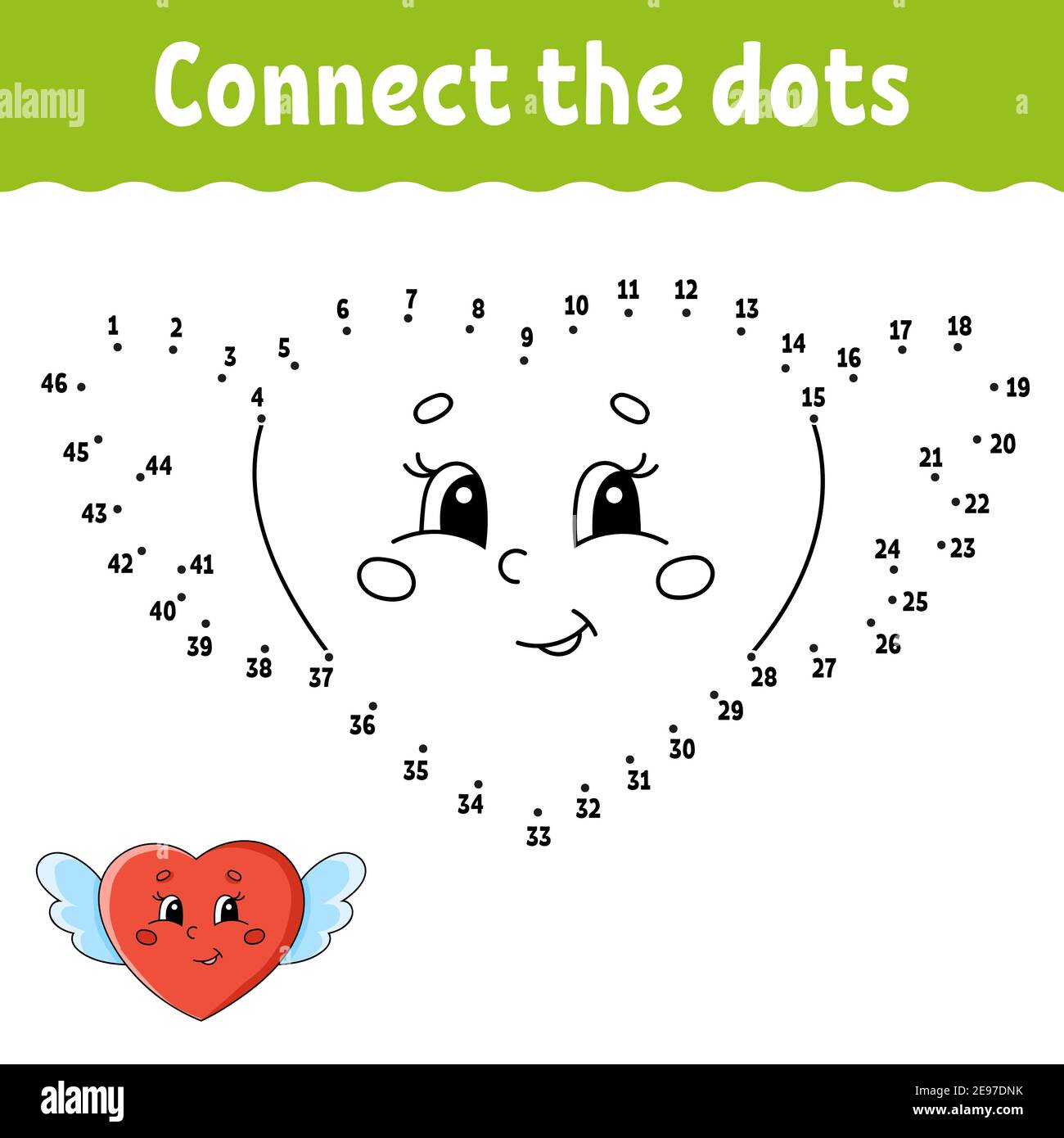 Dot to dot game. Draw a line. Valentine's Day. For kids. Activity ...