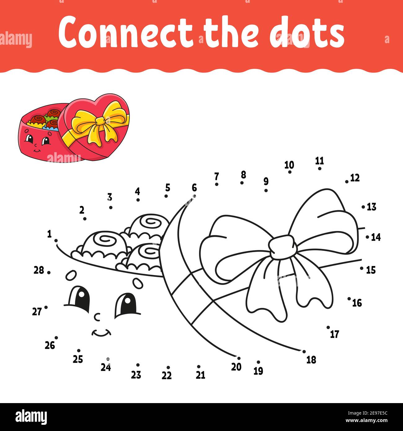 Dot to dot game. Draw a line. Valentine's Day. For kids. Activity ...