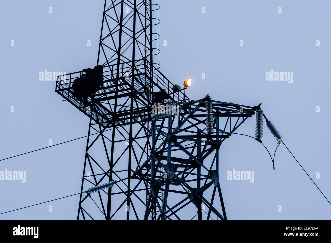 Tower of a high-voltage electric power transmission line Stock Photo ...