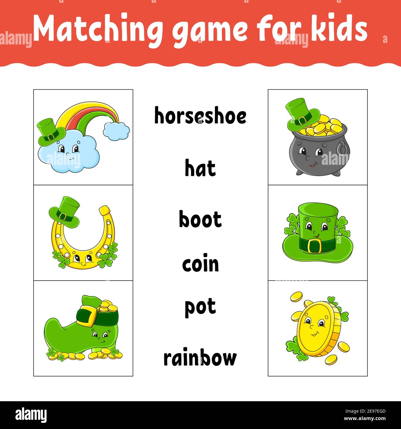 Matching game for kids. Find the correct answer. Draw a line. Learning ...