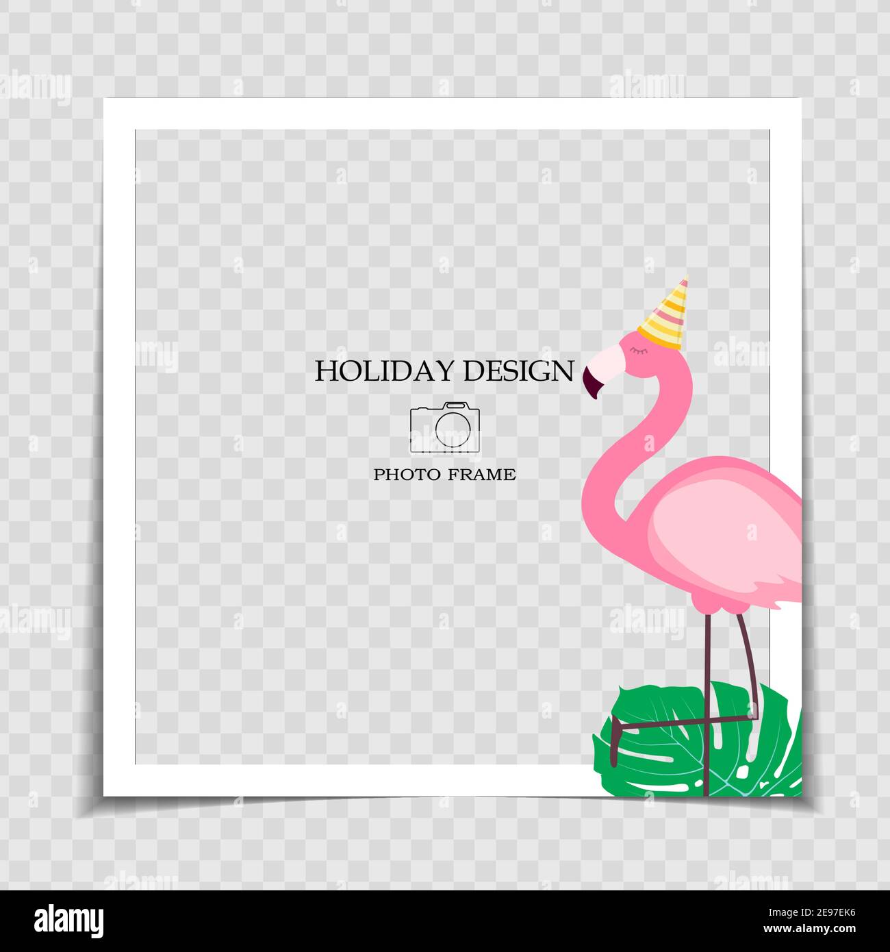 Party Holiday Photo Frame Template for post in Social Network. Vector ...