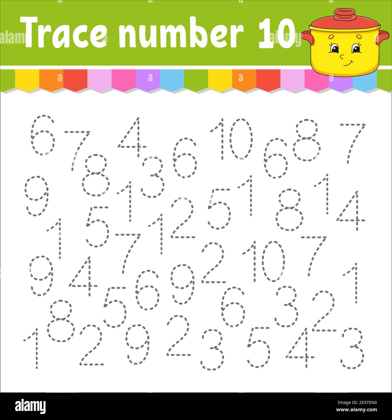 Trace number . Handwriting practice. Learning numbers for kids ...