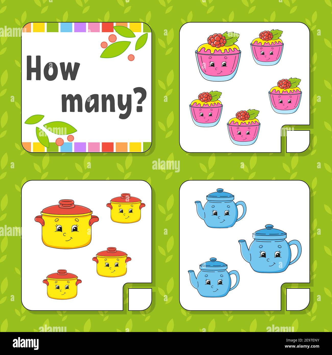 Counting game for children. Happy characters. Learning mathematics. How ...