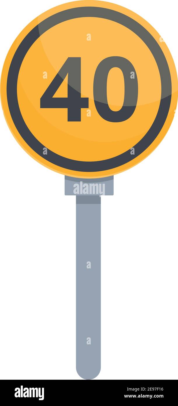 Road construction speed limit icon. Cartoon of road construction speed ...