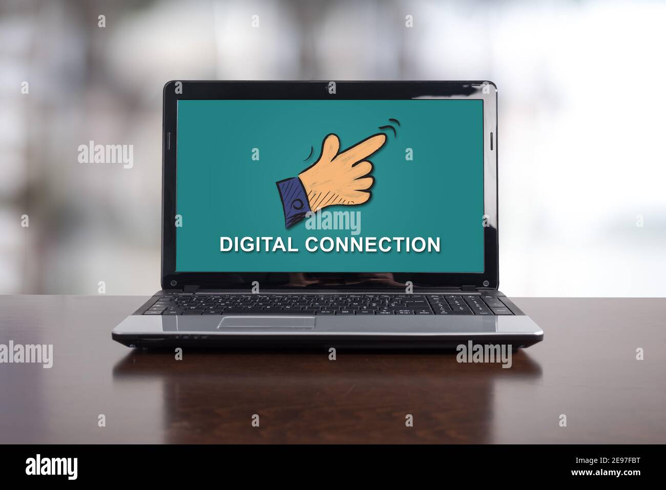 Digital connection concept on a laptop screen Stock Photo - Alamy