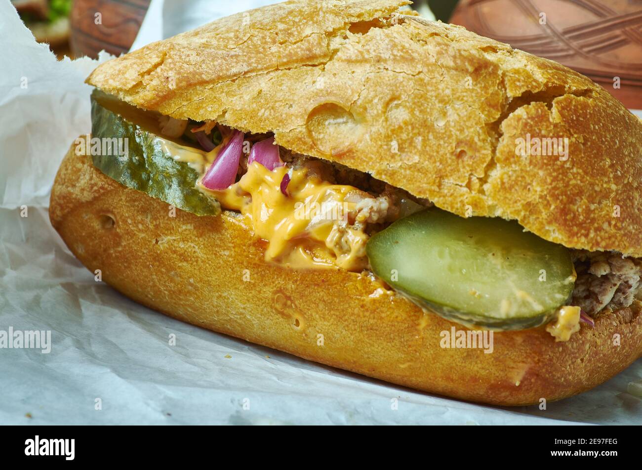 Steak Bomb sandwich - ot and messy steak sub or sandwich made with ...