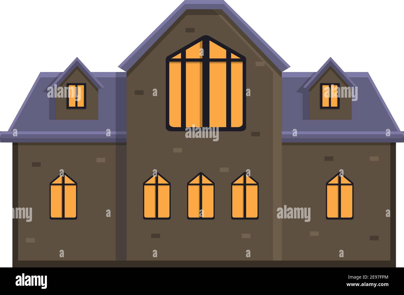 Night creepy house icon. Cartoon of night creepy house vector icon for ...