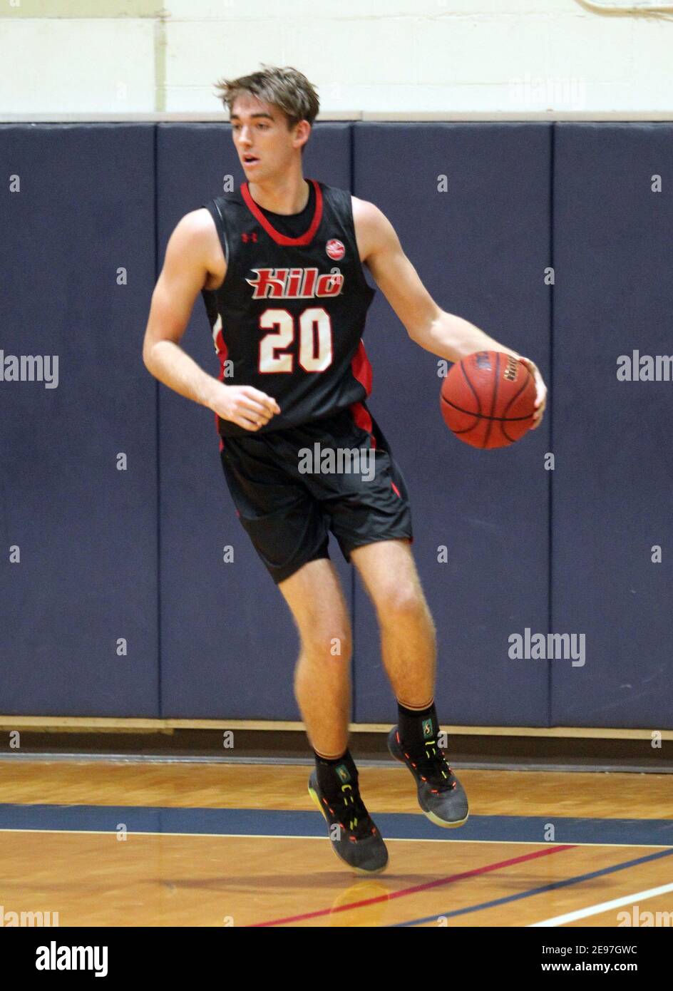 January 30, 2021 - Hawaii -Hilo Vulcans forward Tom Power #20 during a ...