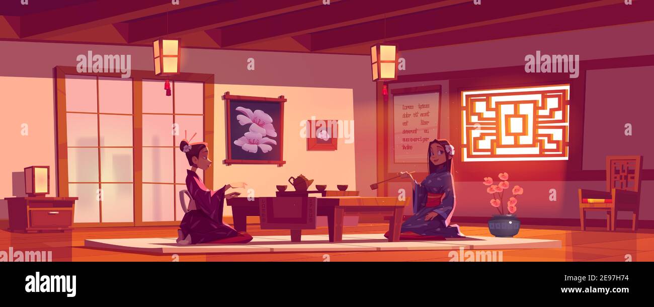 Japanese women restaurant Stock Vector Images - Alamy