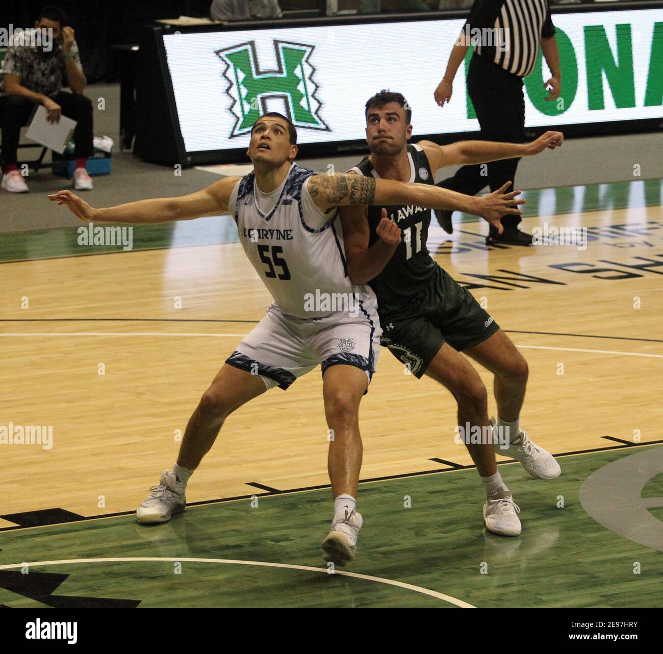 January 30, 2021 - Hawaii Rainbow Warriors center Mate Colina #11 and ...
