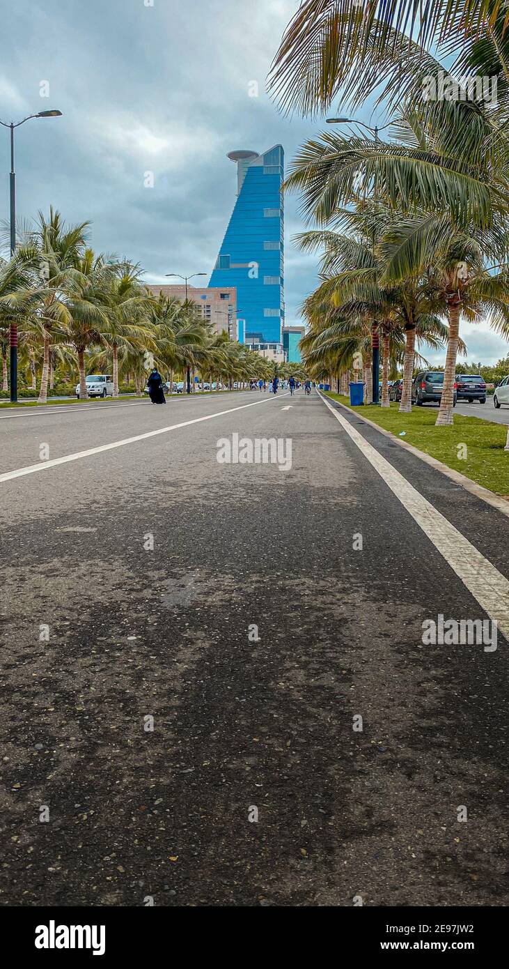 Walking path Street in Corniche, Jeddah, Saudi Arabia, 2021 Stock Photo ...