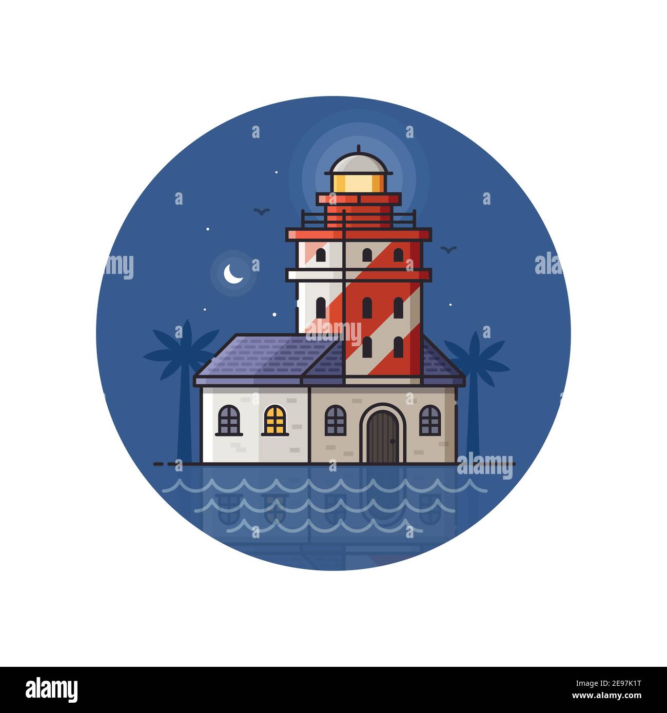 Lighthouse searchlight beam Stock Vector Images - Alamy