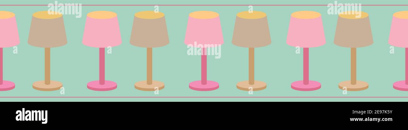 row of table lamps vector horizontal border Stock Vector Image & Art ...