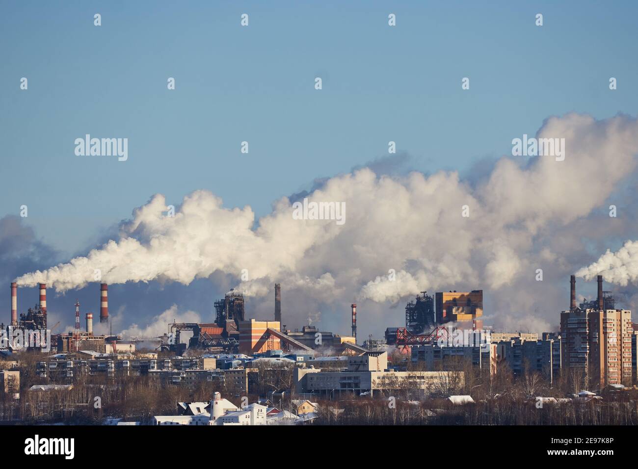 Environmental disaster. Poor environment in city. Harmful emissions ...