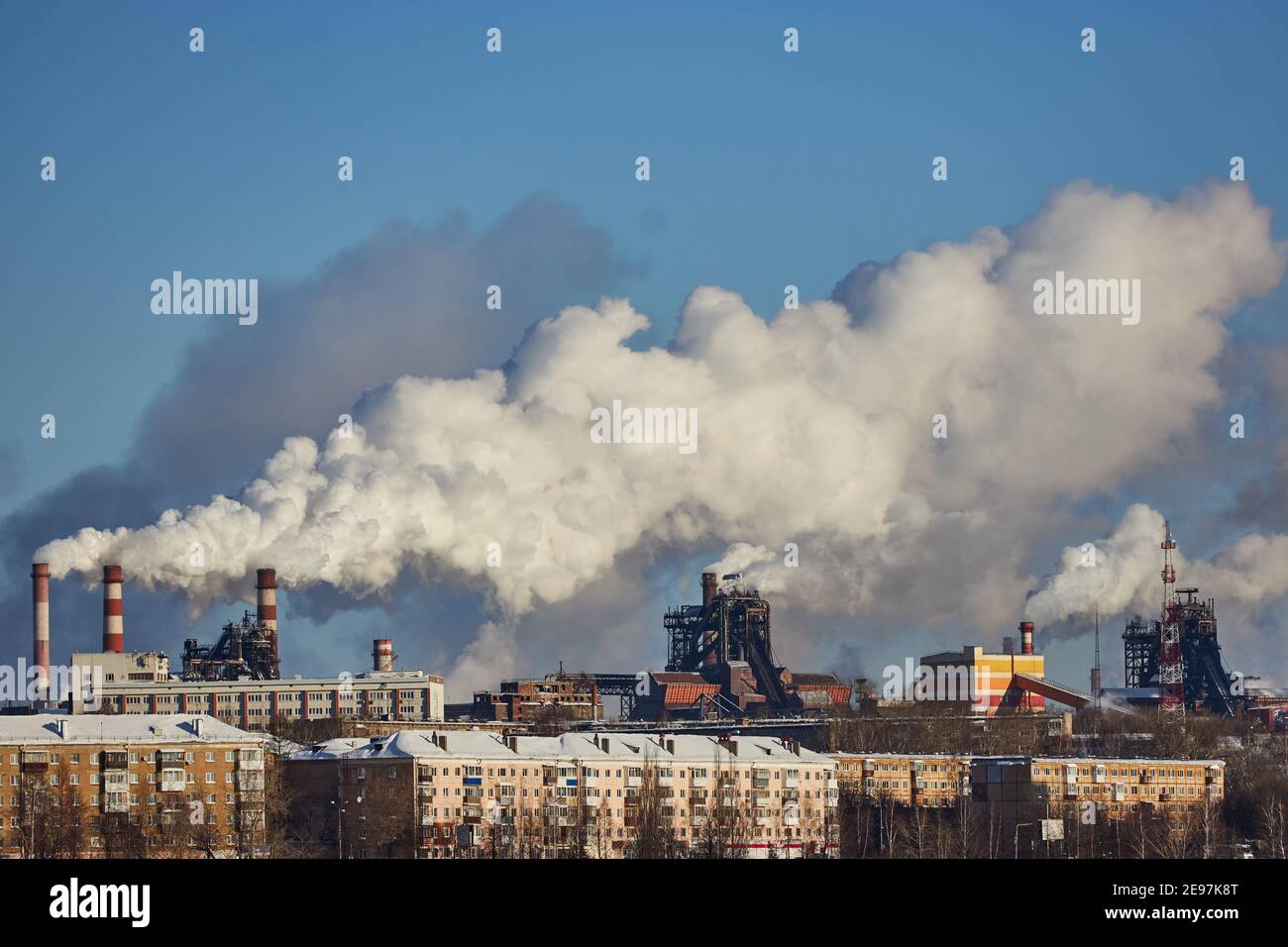 Environmental disaster. Poor environment in city. Harmful emissions ...