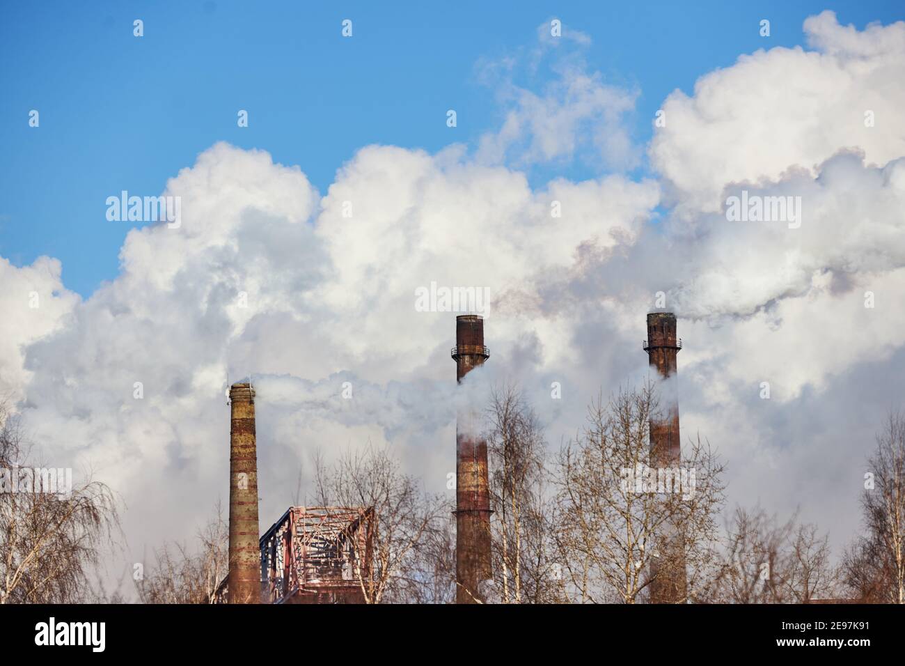 Environmental disaster. Poor environment in city. Harmful emissions ...