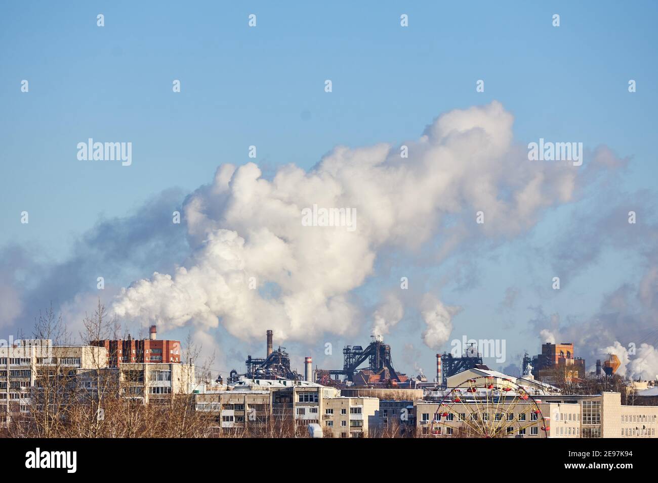 Environmental disaster. Poor environment in city. Harmful emissions ...