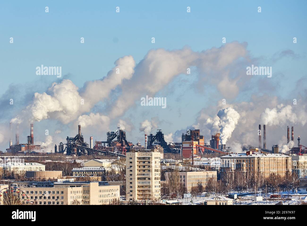 Environmental disaster. Poor environment in city. Harmful emissions ...