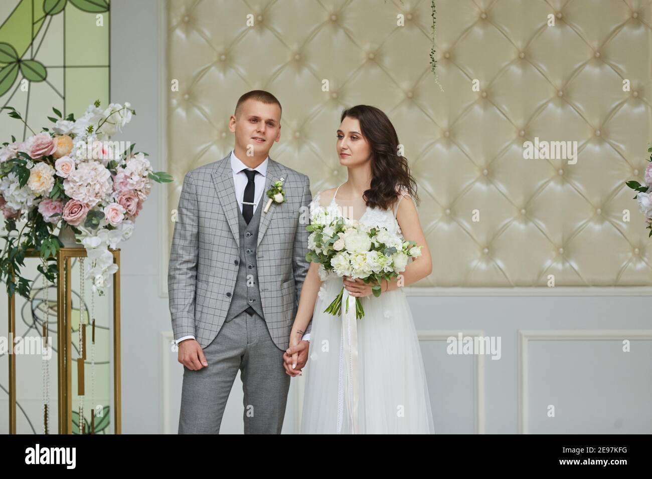 Wedding ceremony, bride and groom on the wedding day Stock Photo - Alamy