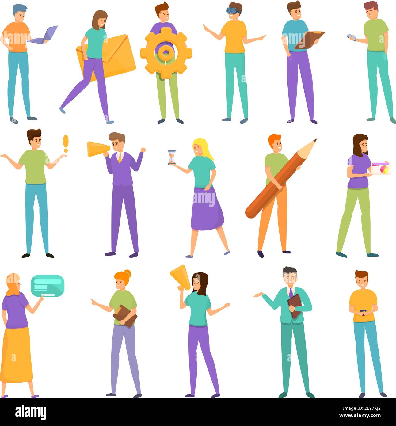 Interaction icons set. Cartoon set of interaction vector icons for web ...