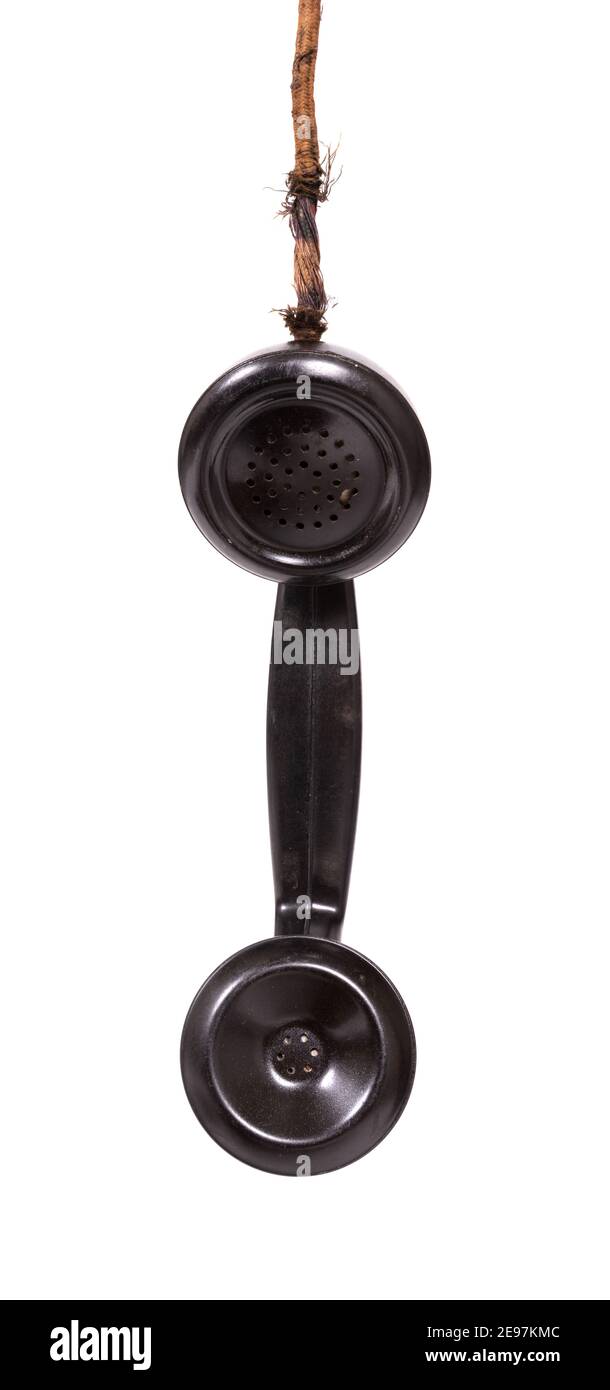 Vintage bakelite telephone horn, isolated on white Stock Photo - Alamy