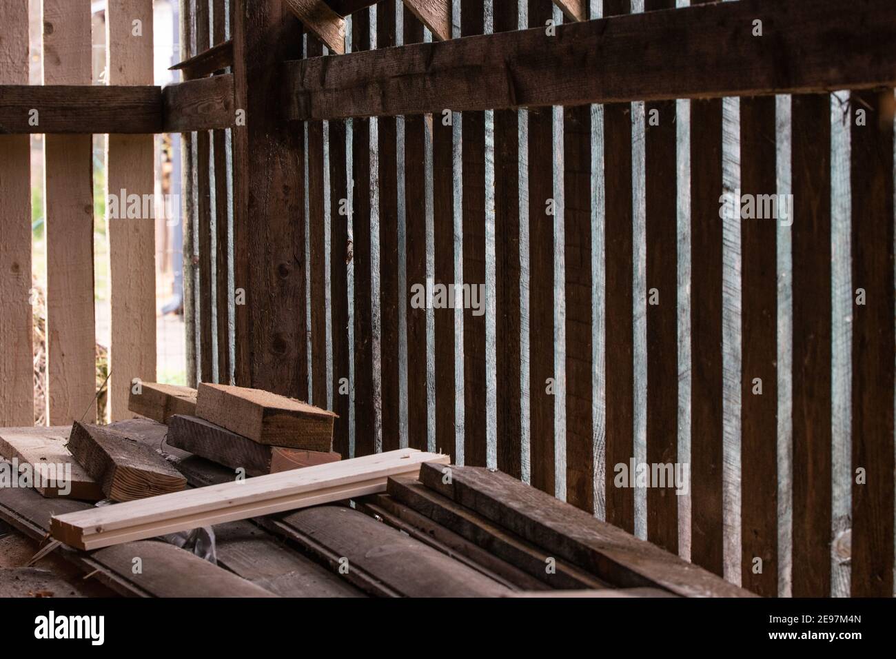 Timber warehouse in home. Best way to store timber Stock Photo - Alamy