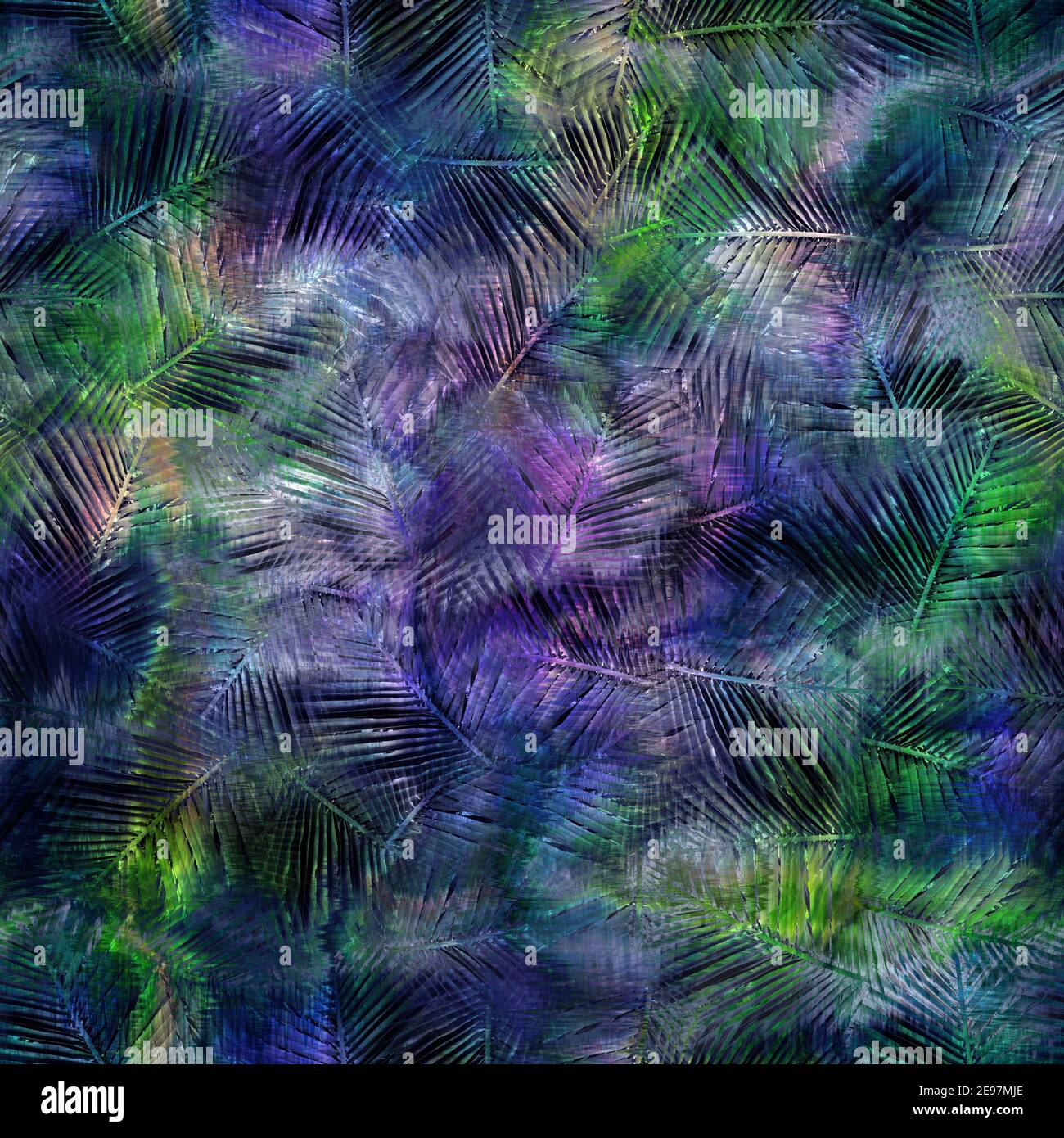 Seamless abstract color blobs with tropical overlay Stock Photo - Alamy