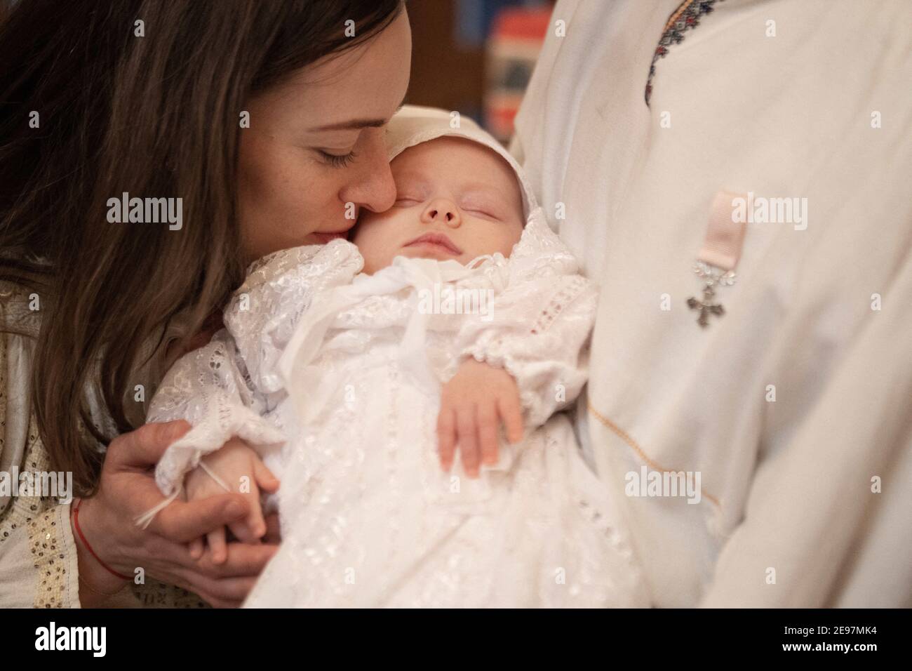 Princess Alina of Romania attends the Royal Christening ceremony of ...