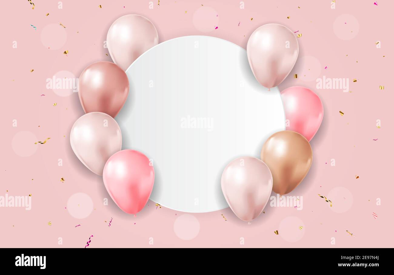 Realistic 3d balloon background for party, holiday, birthday, promotion ...
