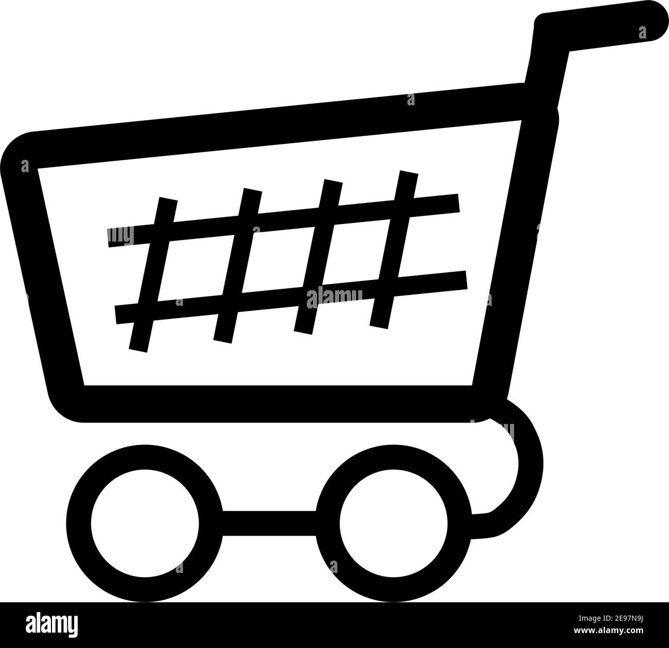 Abstract grocery cart on wheels from supermarket - Vector illustration ...