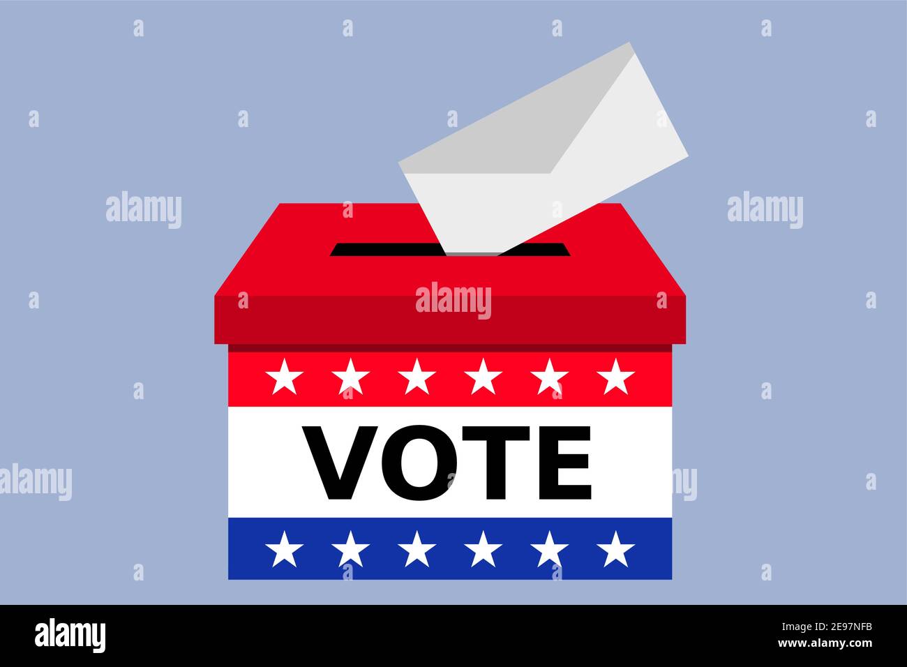 Voting concept envelope inserted in Ballot box or urn vector isolated ...