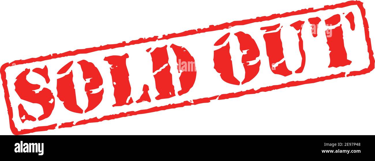 SOLD OUT red rubber stamp vector illustration isolated white background ...
