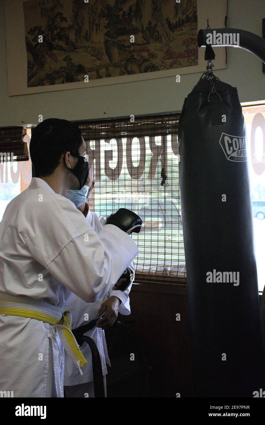 This action photo is of my son and his classmates in a Karate class ...