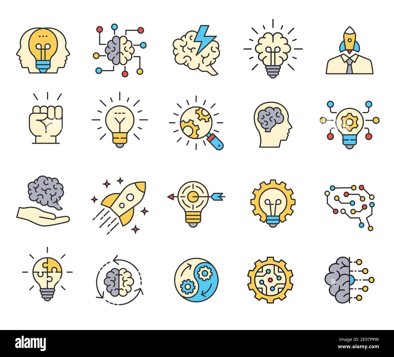 Algorithm vector icons Cut Out Stock Images & Pictures - Alamy