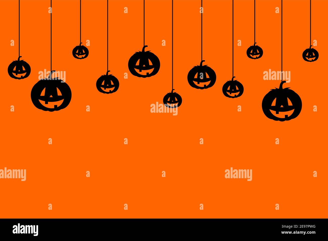 Halloween decoration pumpkin border vector illustration isolated Stock ...