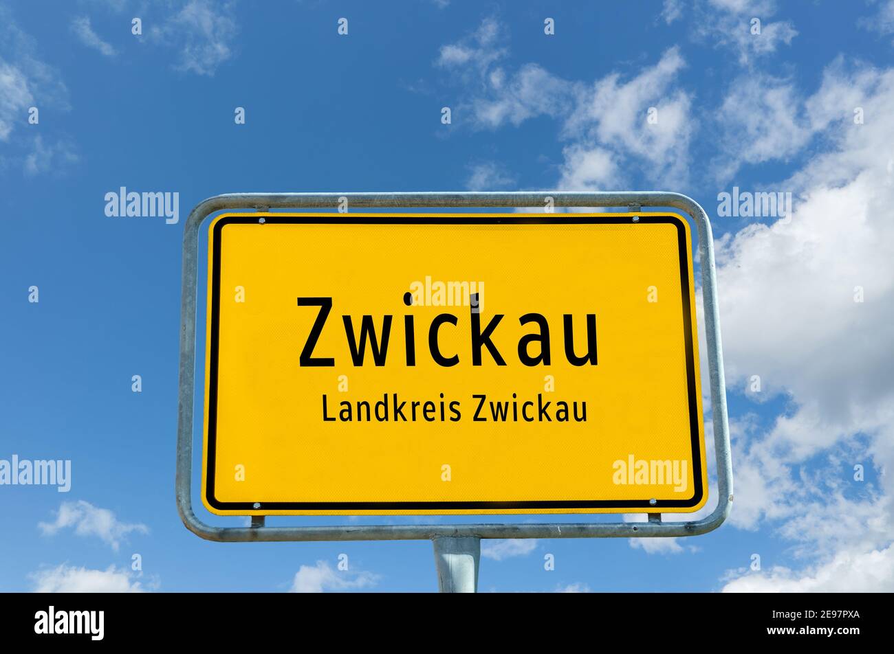 Entrance sign to Zwickau in Saxony Stock Photo - Alamy