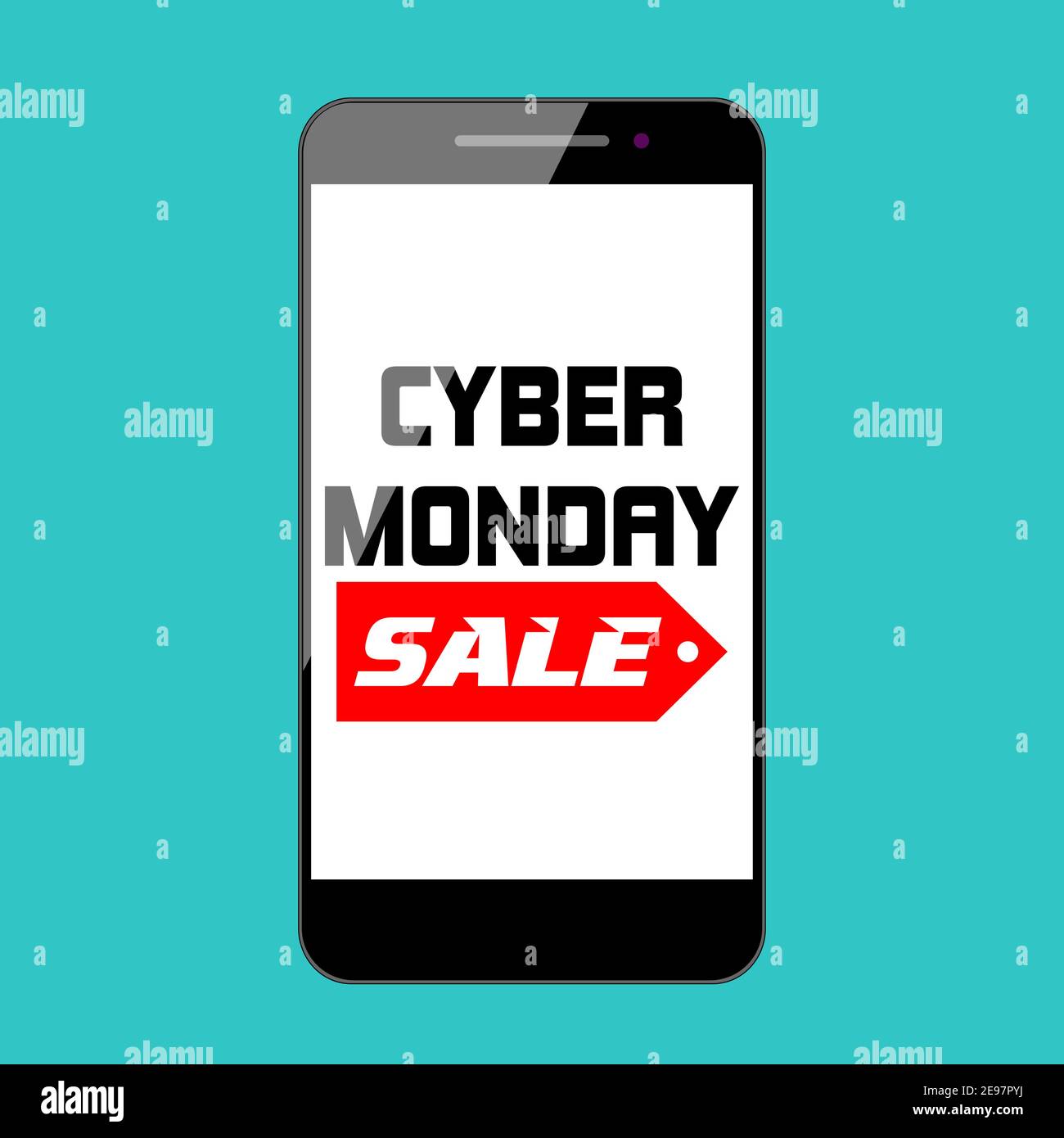 cyber monday sale banner vector illustration smartphone background ...