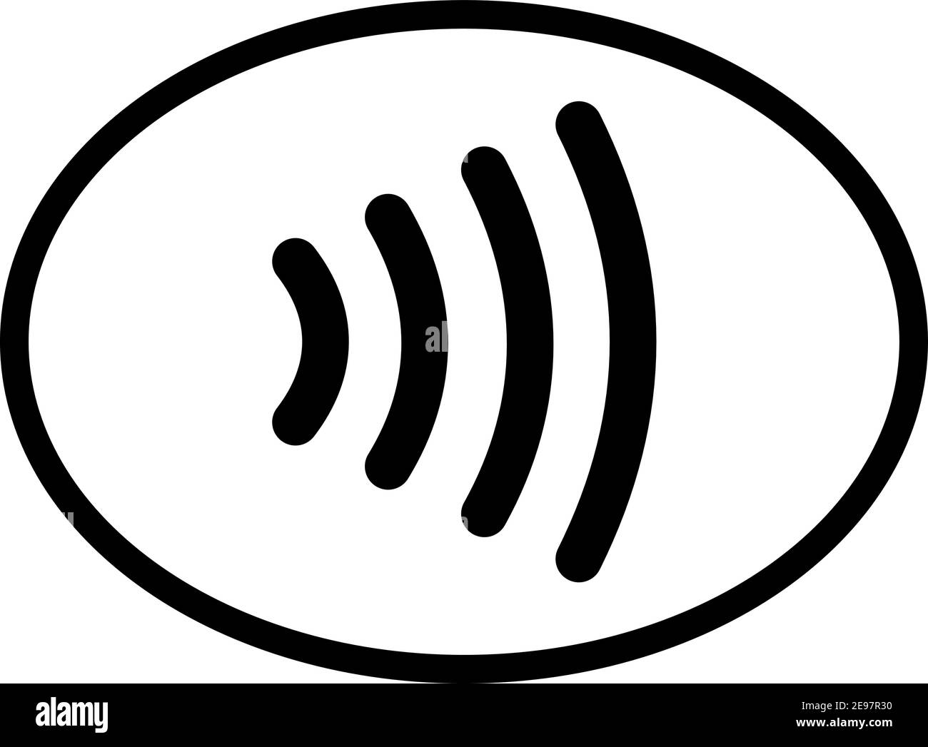 Contactless payment icon isolated on white.wireless NFC pay wave and contactless pay pass logo ...