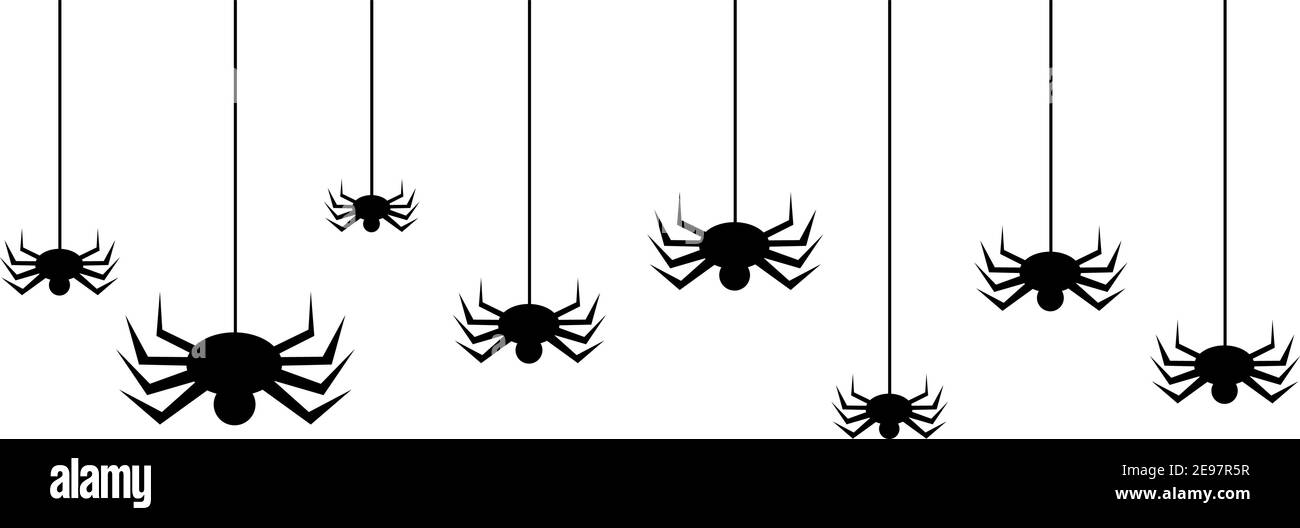 Halloween decoration spider web border vector illustration isolated ...