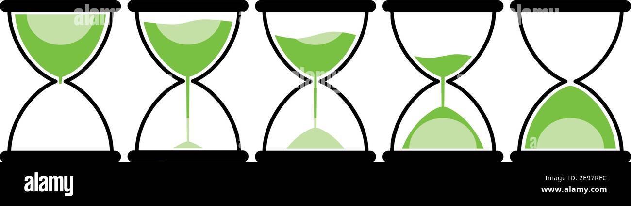 Set Hourglass icon progress time flat style Vector illustration ...