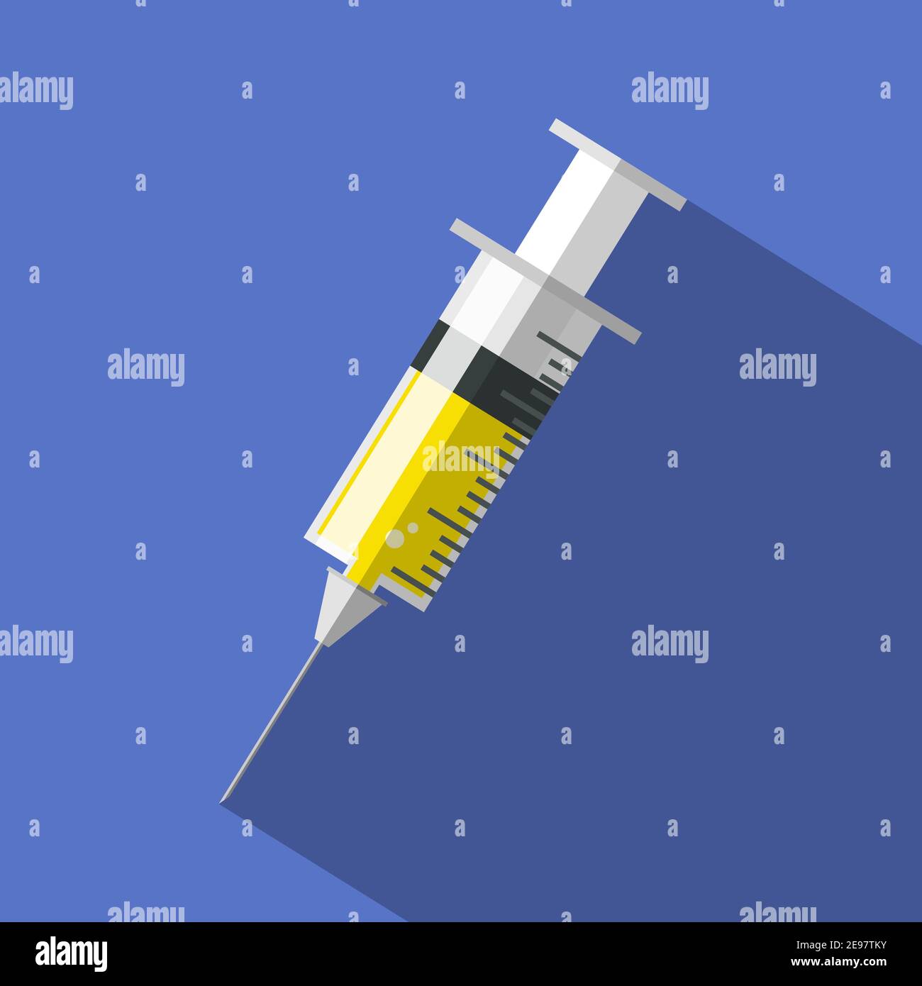 Medical Syringe with yellow liquid background vector illustration ...