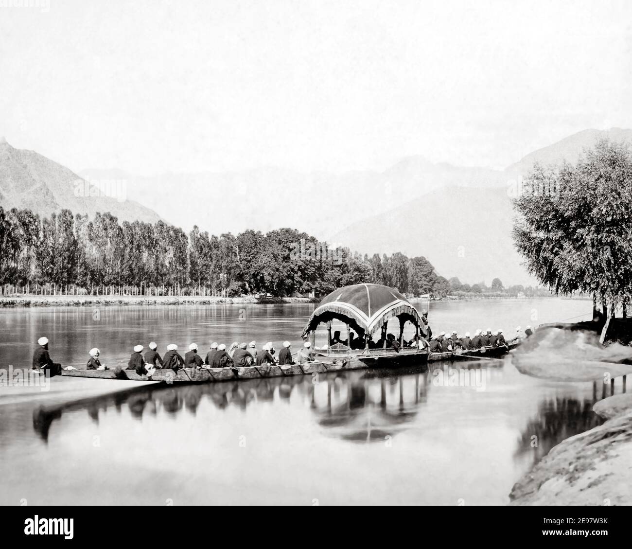 Late 19th century photograph - 'Commissioner's Boat', ceremonial barge ...