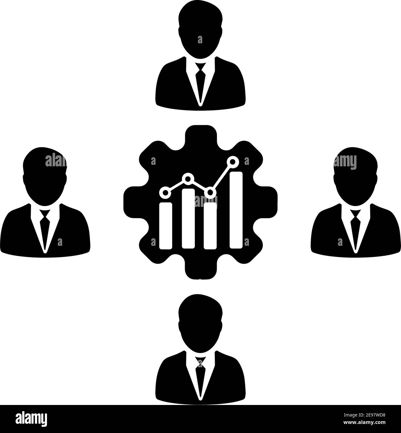Business management black color icon vector Stock Vector Image & Art ...