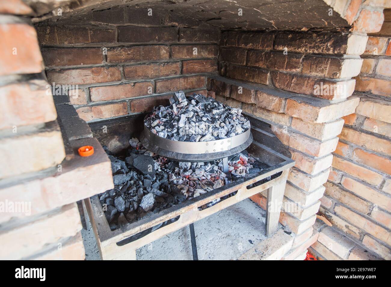 Traditional Balkans Food Preparation , cooking under the lid covering ...