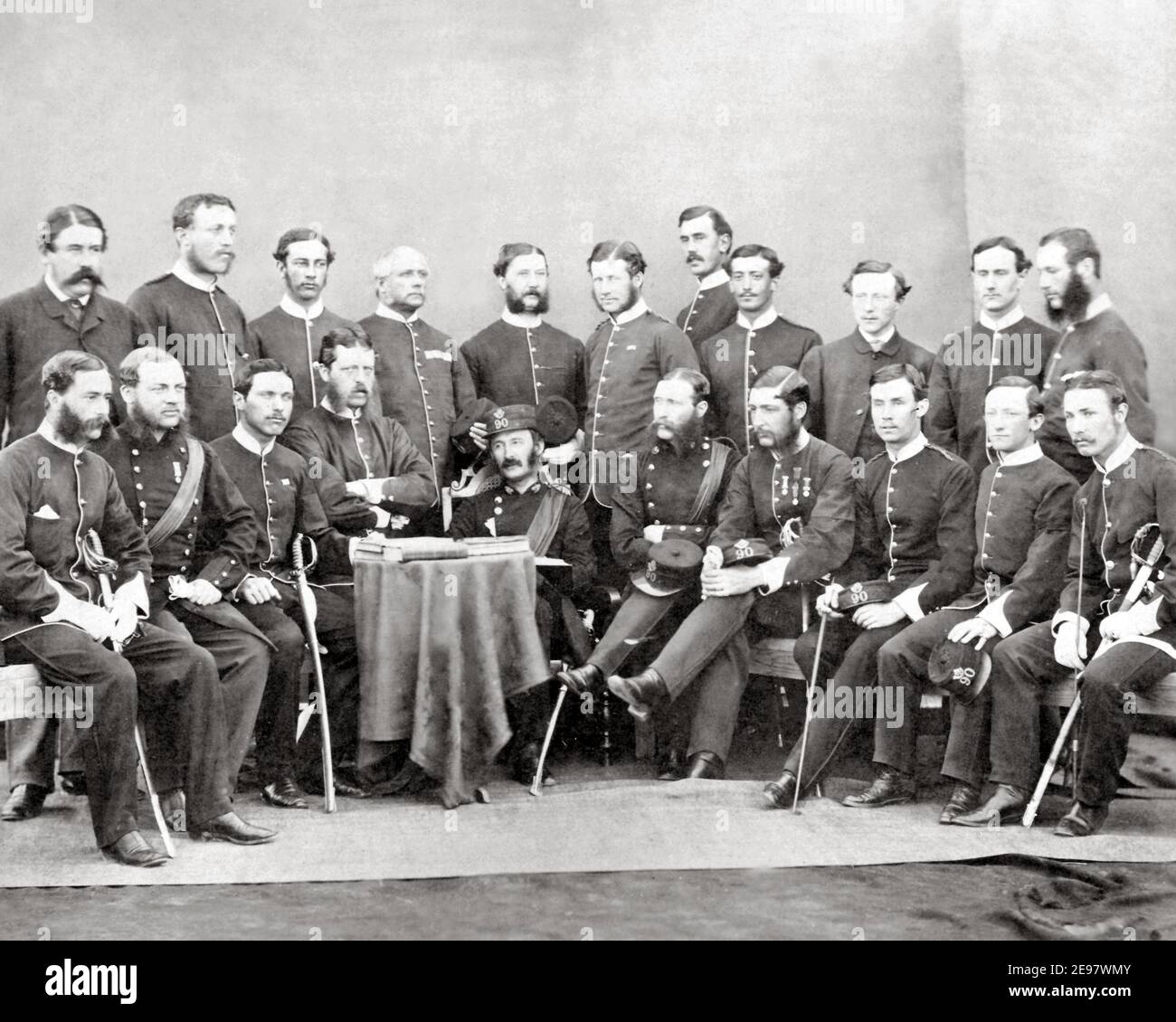 Late 19th century photograph - group of soldiers/officers, 90th ...